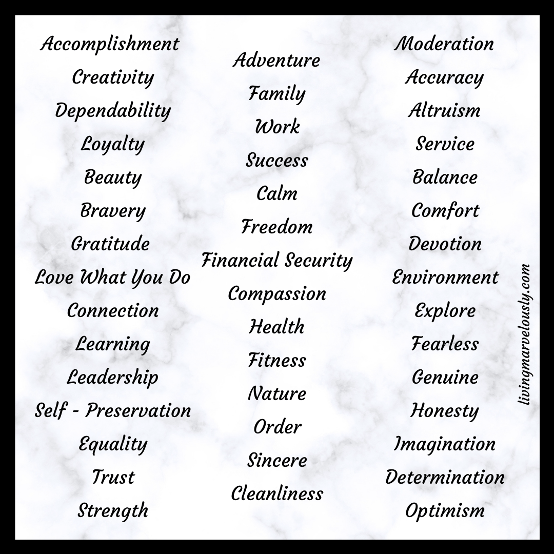 Do You Know Your Personal Core Values? - Living Marvelously