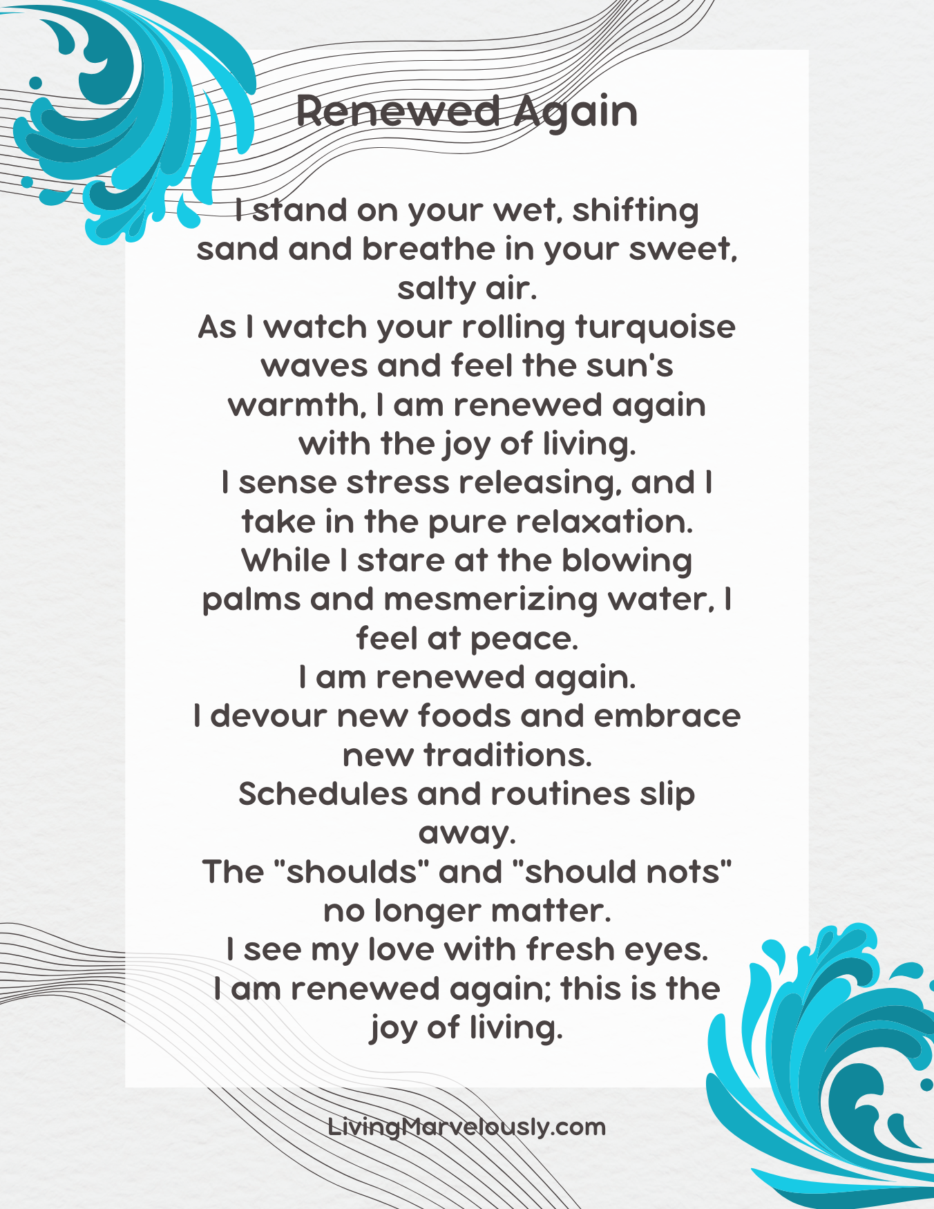 Feel Renewed Again - A Poem and Message
